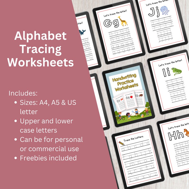 Alphabet Tracing Worksheets - ABC Tracing, Handwriting Practice ...