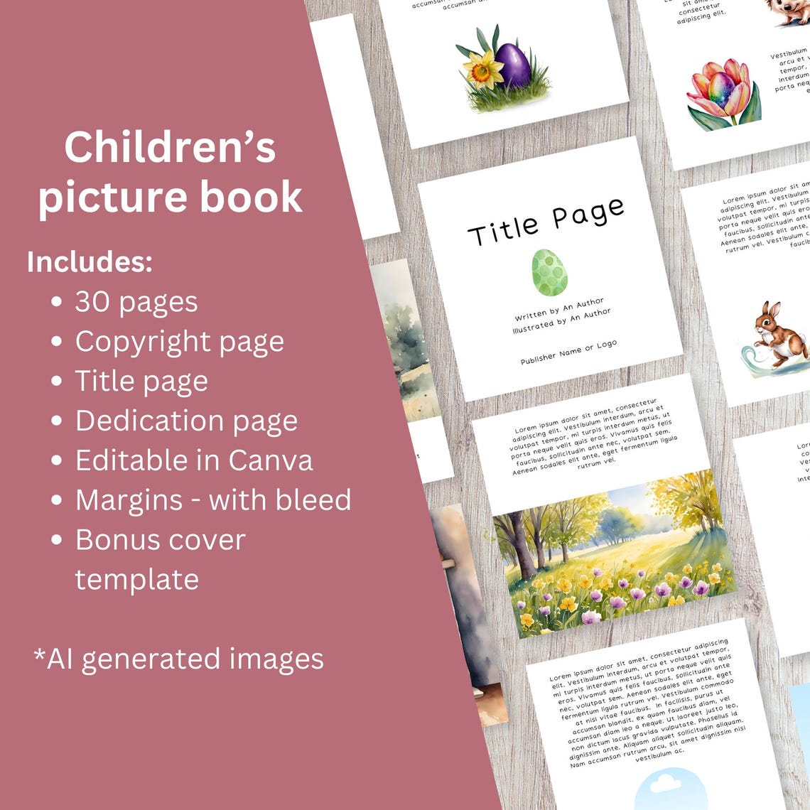 Picture Book Template - KDP Canva Template, Picture Book Design ...