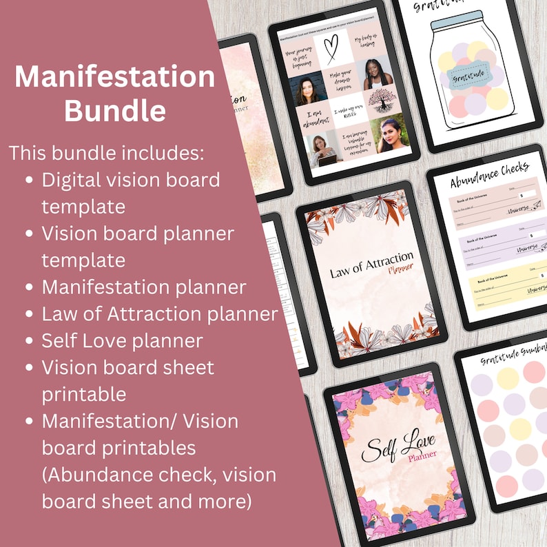 Manifestation Bundle - Vision Board, Law of Attraction, Affirmation ...