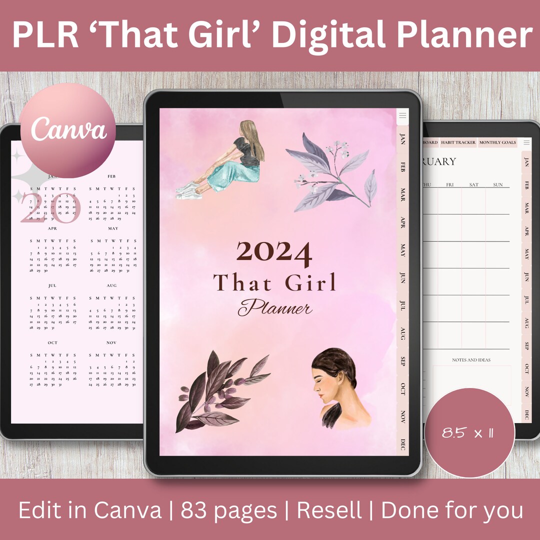 PLR 'that Girl' Digital Planner Template Resell Editable Planner, Canva ...