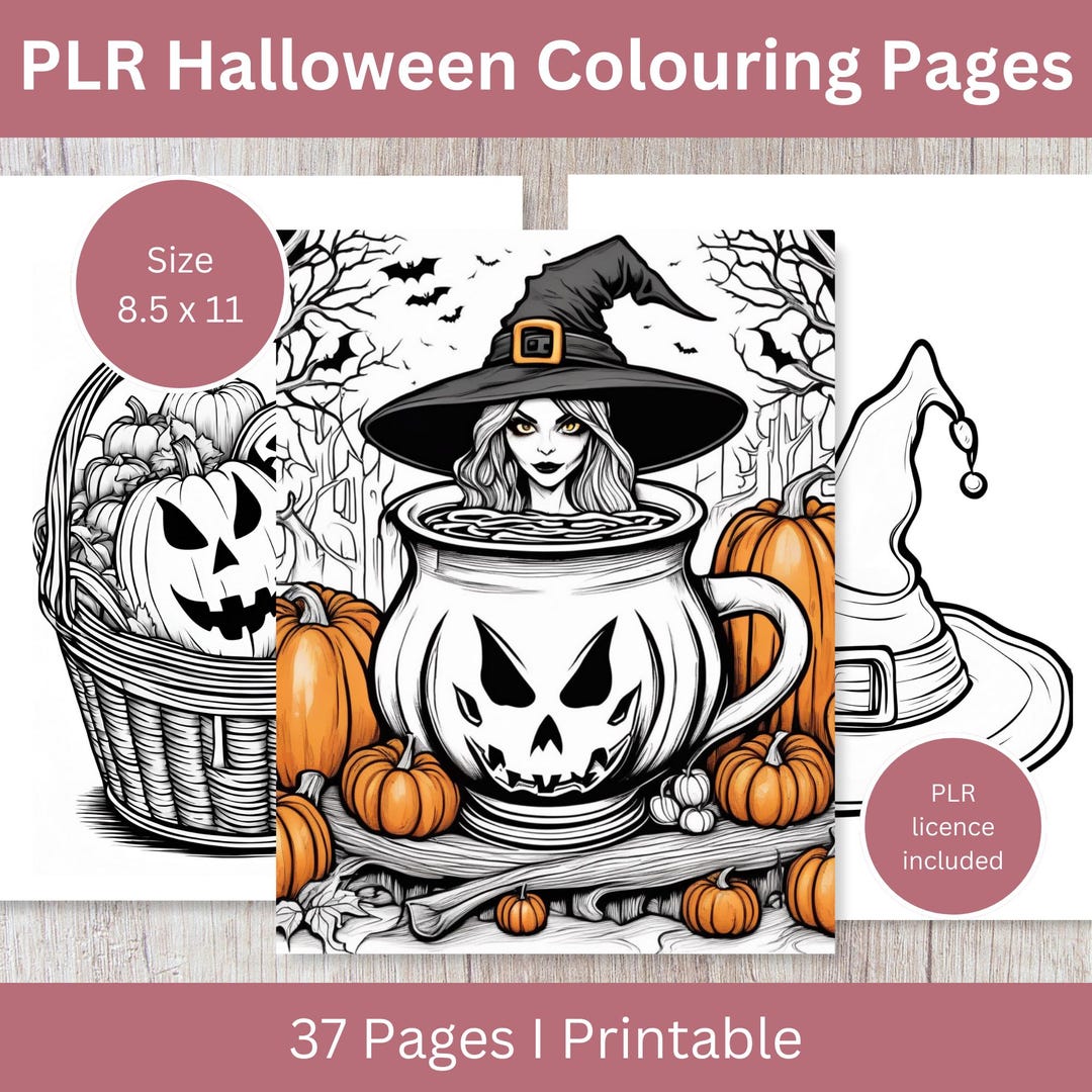 Halloween Colouring Pages, Printable, Spooky, Creepy, Pumpkin, Witch ...