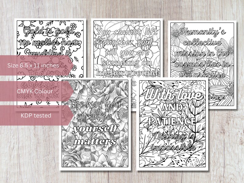 Inspirational Quote Coloring Pages: Adult Coloring Book (PDF ...