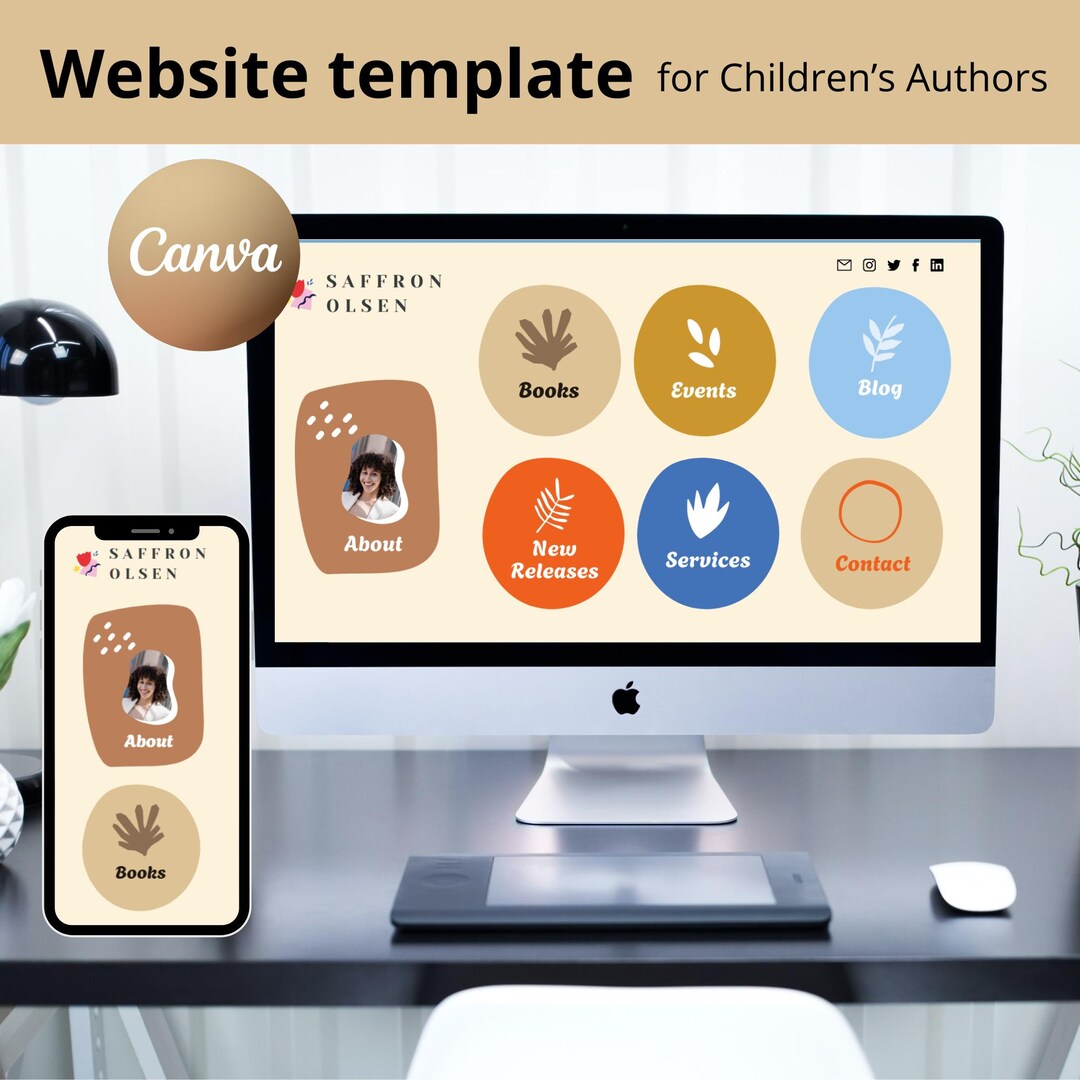 Children's Author Canva Website Template | Editable Website for Kidlit ...