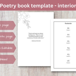 Poetry Book Canva Template: 6x9 Journal, Notebook (digital Download ...