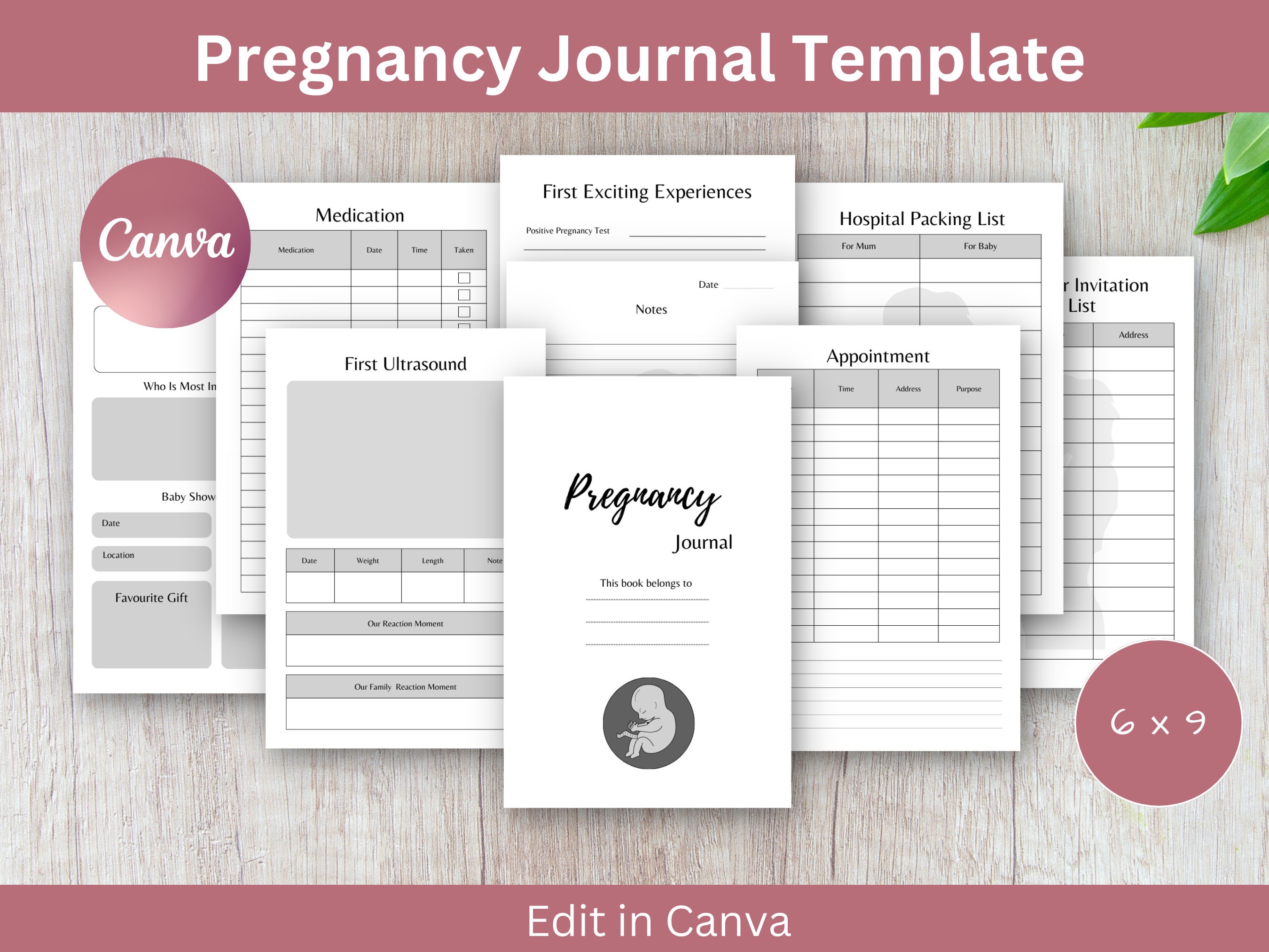 Pregnancy Journal Template - KDP, Self-publishing, Paperback Interior ...