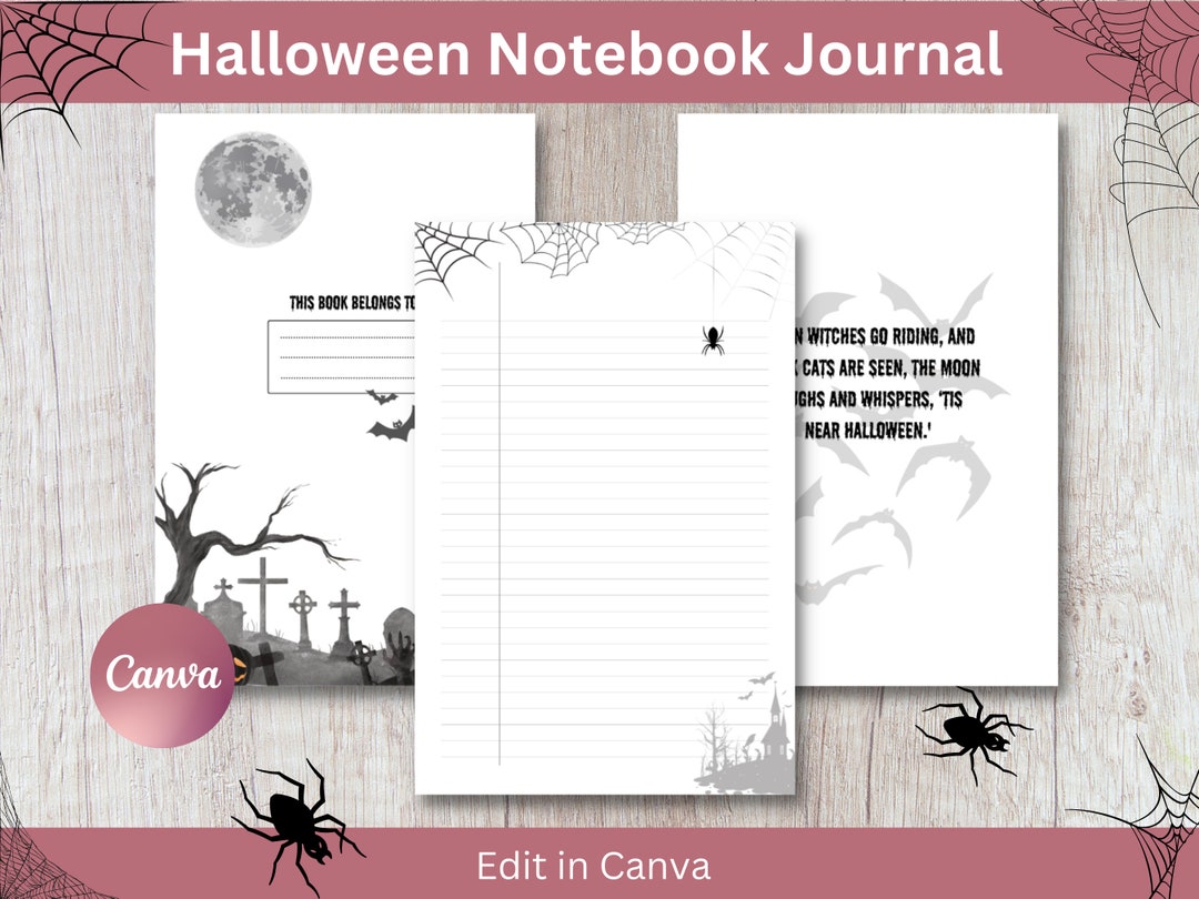 Halloween Journal Interior Template - Journal, Notebook, College Ruled ...