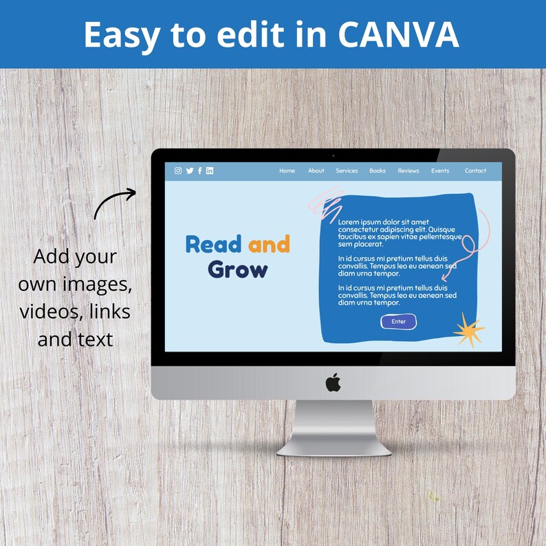 Children's Author Canva Website Template | Editable Website for Kidlit ...