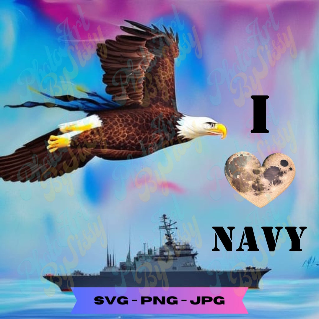 I Heart Navy SVG PNG JPG Vector Image File Digital Design - Etsy Australia
