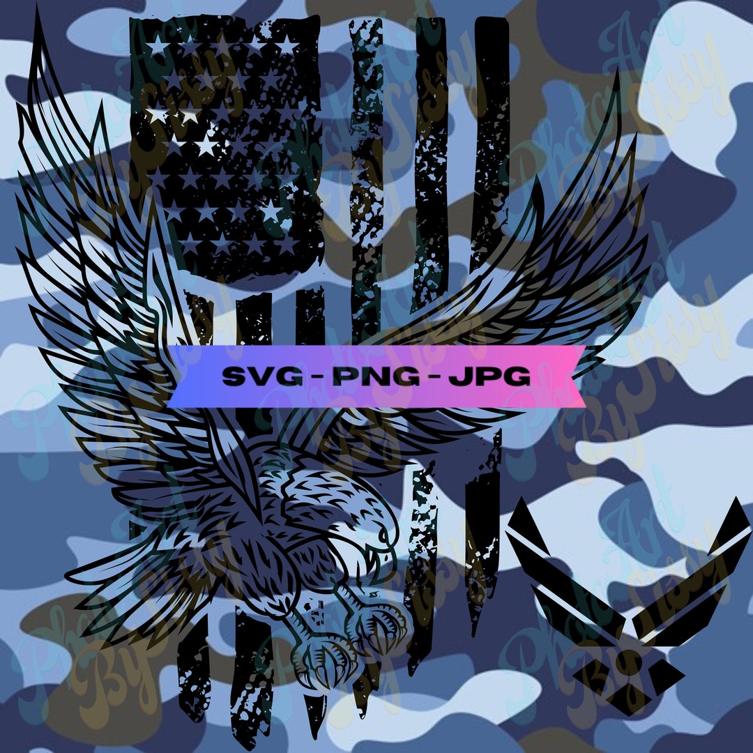American Flag USAF SVG PNG Vector Graphic Digital Image Design - Etsy