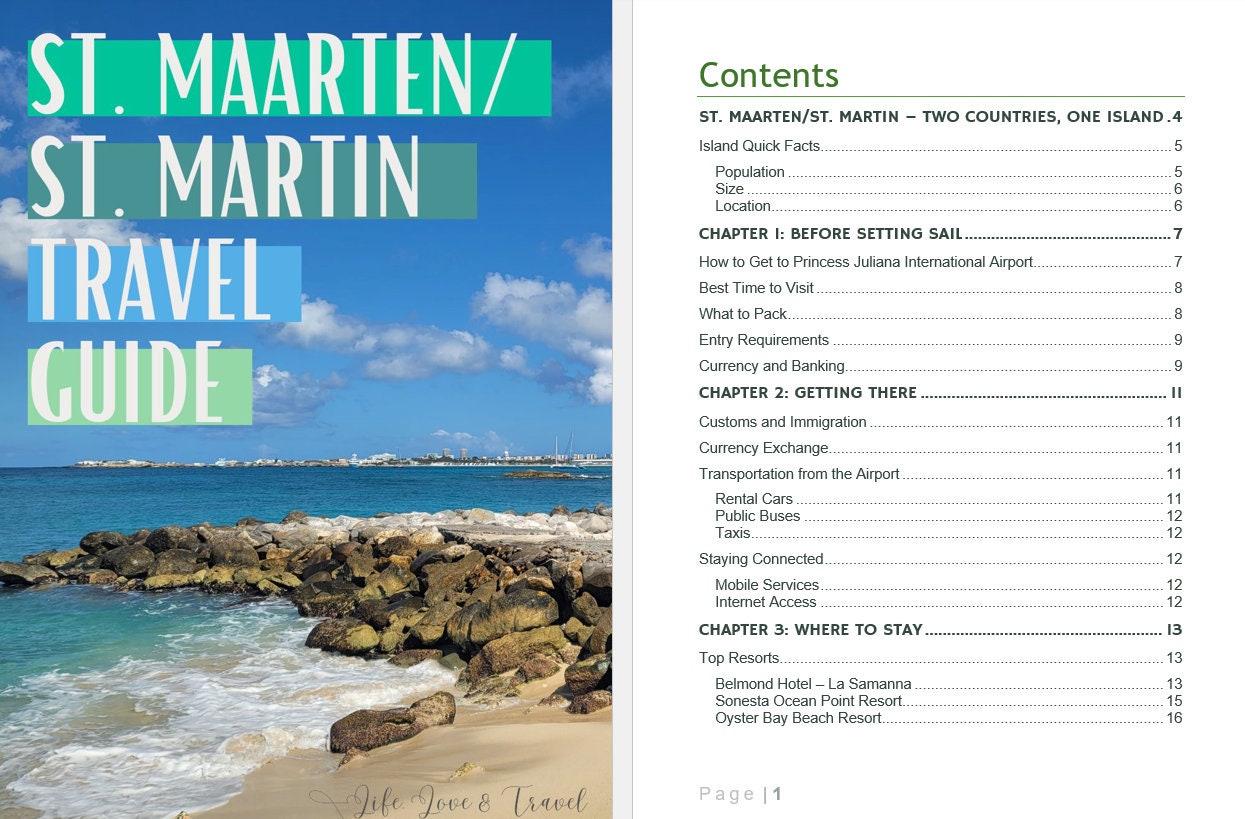 Travel Guides - St. Maarten/st. Martin - Etsy