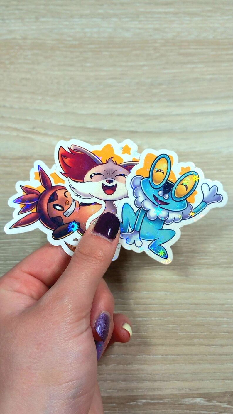 Pokémon 6th Generation Starter Shiny Sticker - Etsy