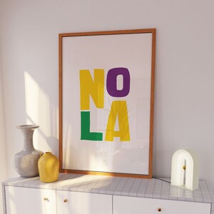 Purple, Green & Gold, NOLA, Poster, New Orleans, Louisiana, Mardi Gras ...