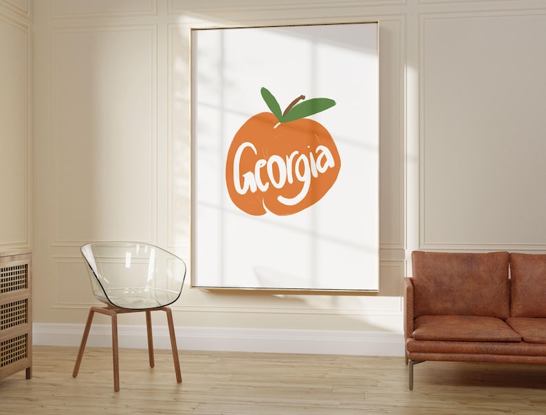 Georgia Peach Art, Atlanta Print, Peach Art, Georgia on My Mind ...