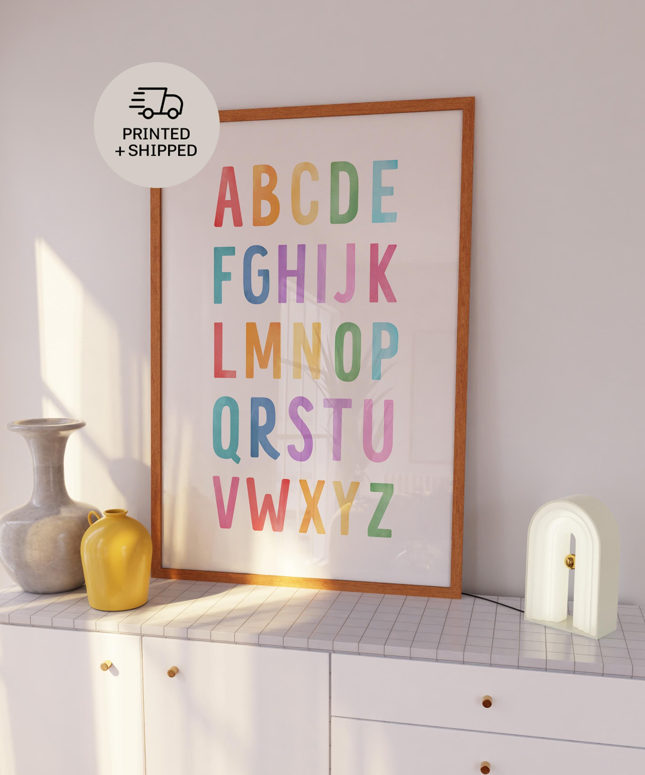Alphabet, Educational Posters Set, Montessori Classroom Decor, Rainbow ...
