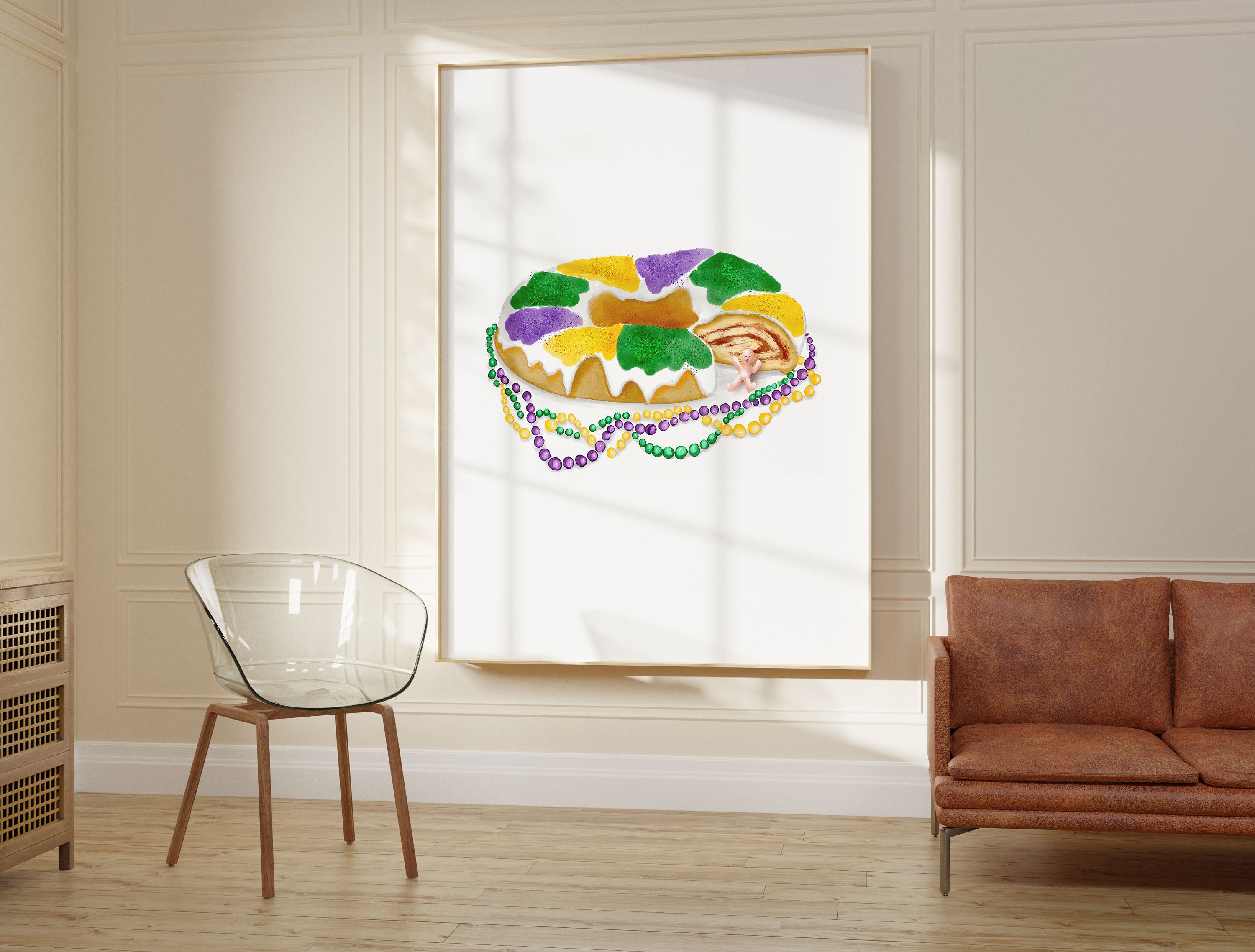 King Cake, Gallery Wall, Instant Download Print, Mardi Gras, Mardi Gras ...