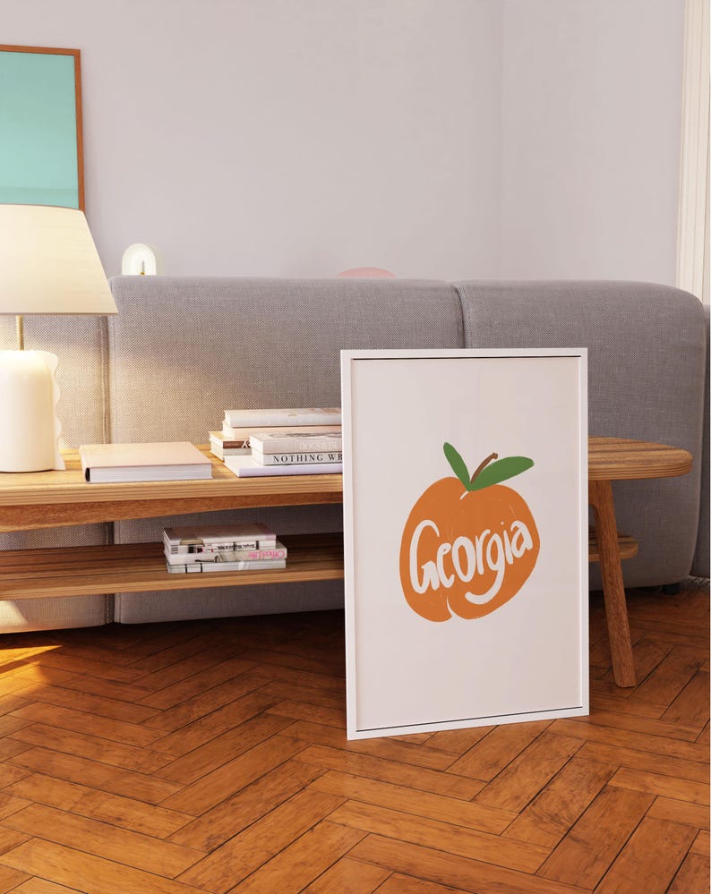 Georgia Peach Art, Atlanta Print, Peach Art, Georgia on My Mind ...