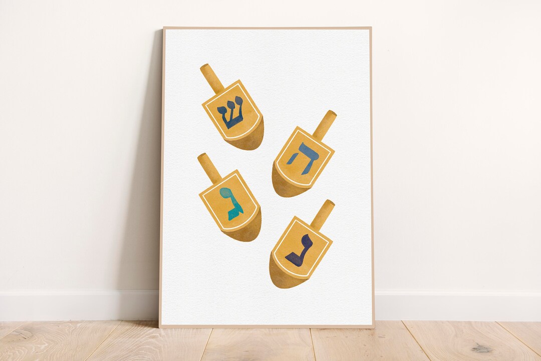 Dreidels, Hanukkah Wall Art, Instant Download Print, Hanukkah, Digital ...
