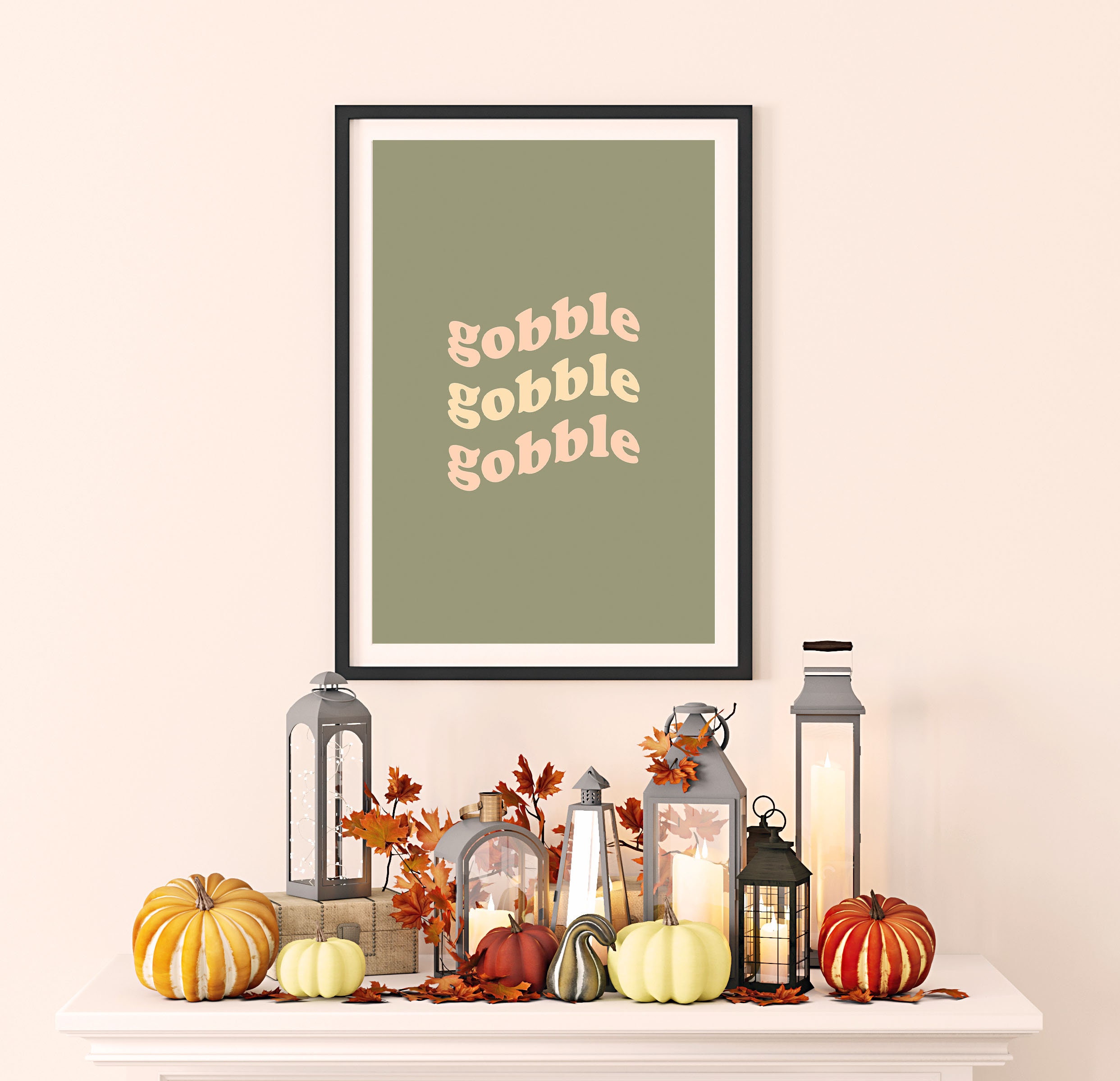 Gobble Gobble Gobble, Instant Download, Prints, Thanksgiving, Turkey ...