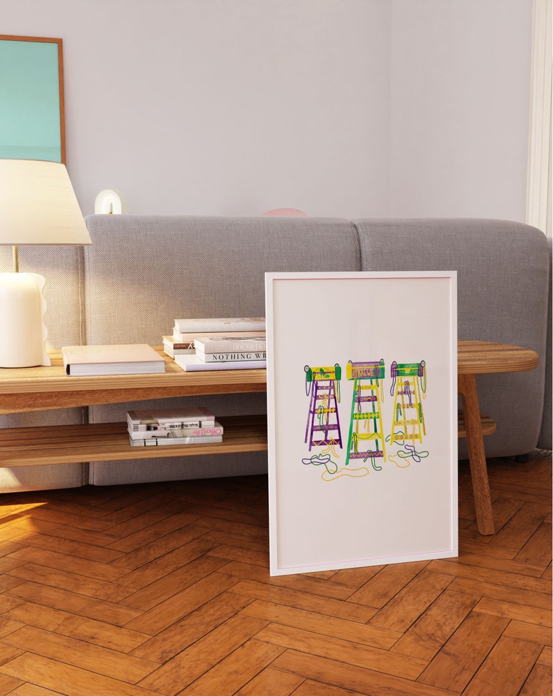 Mardi Gras Ladders, Gallery Wall, Instant Download Print, Mardi Gras ...