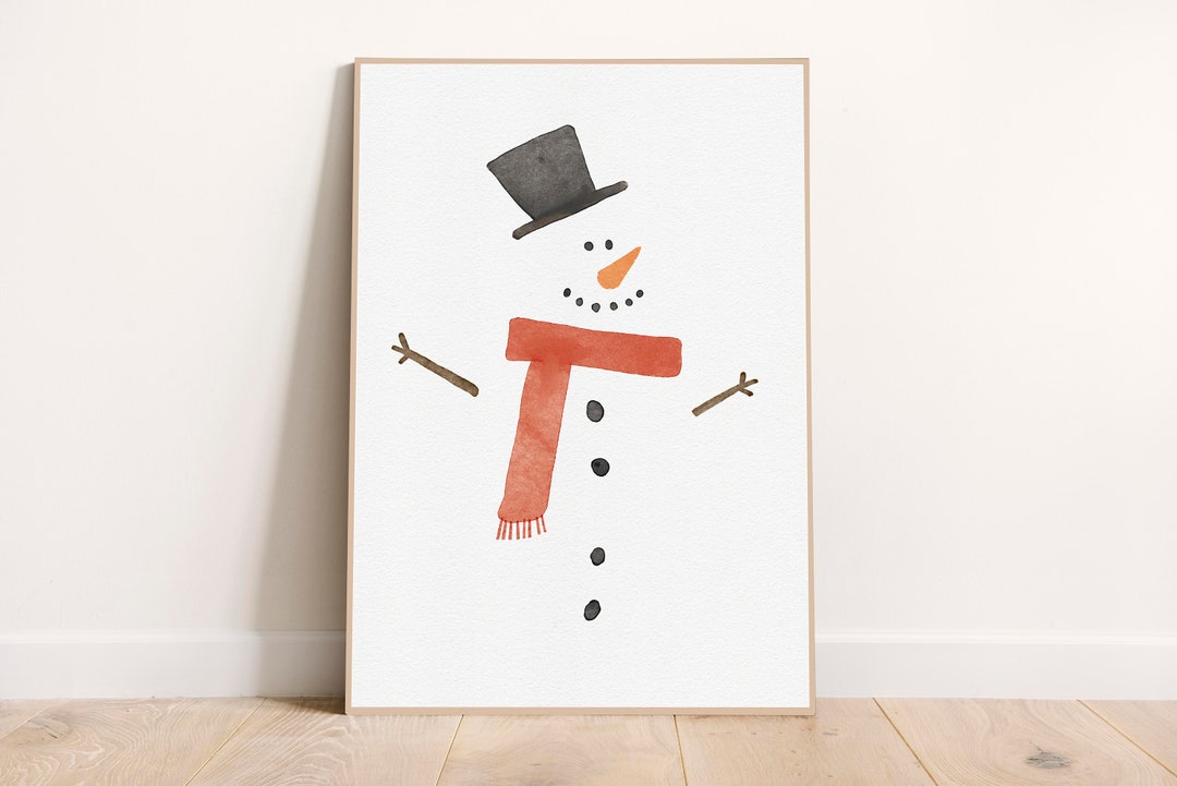 Snowman, Instant Download Print, Holidays, Holiday Decor, Digital ...