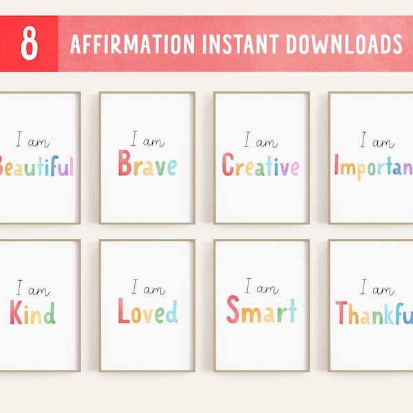 8 Affirmation Prints - Etsy