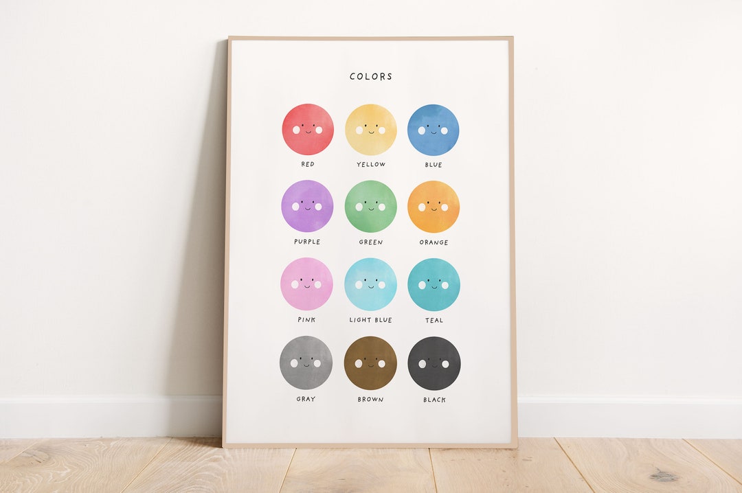 Colors, Colors Print, Educational Posters Set, Montessori Classroom ...