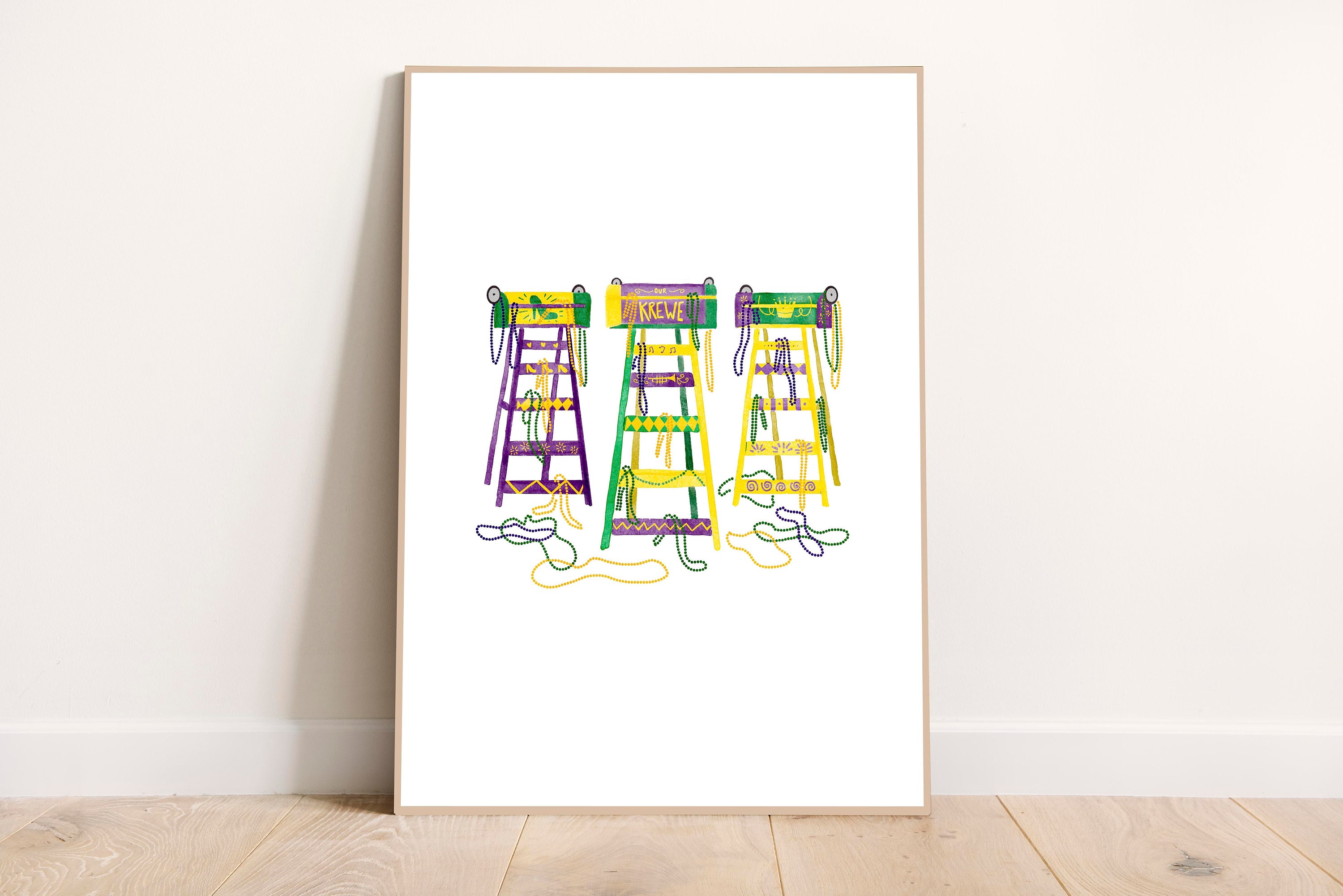 Mardi Gras Ladders, Gallery Wall, Instant Download Print, Mardi Gras ...