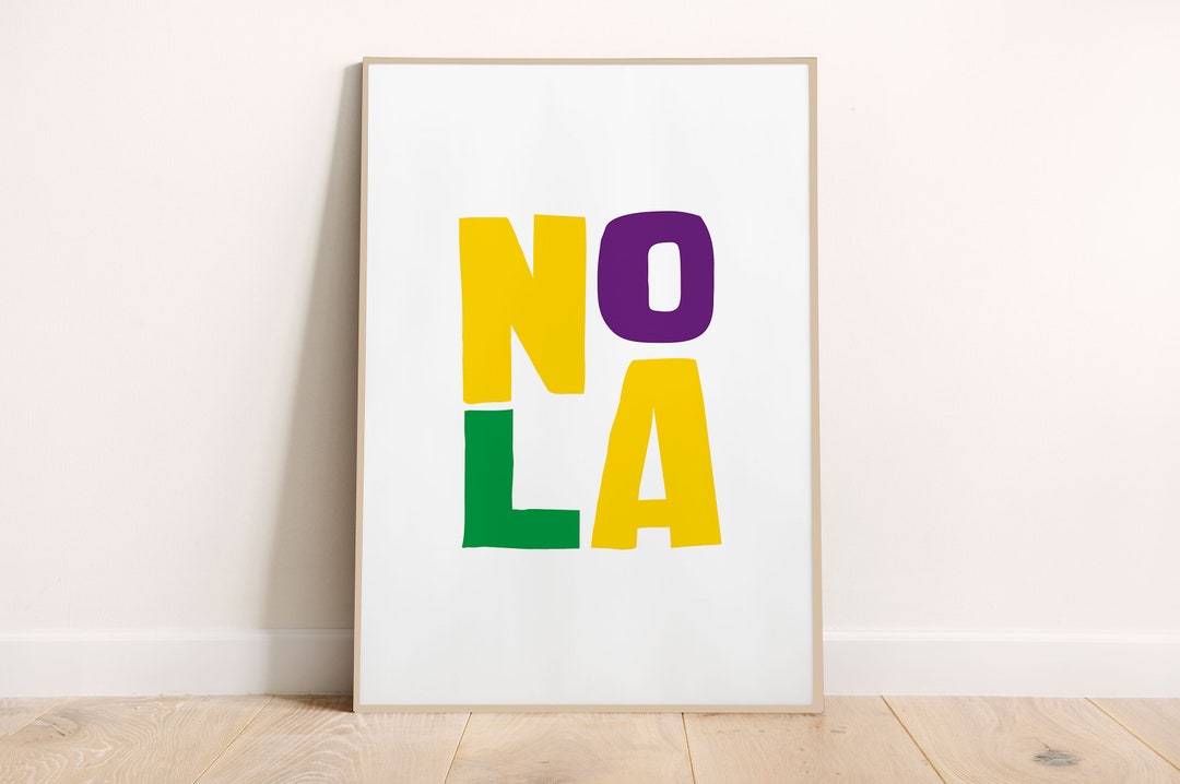 Purple, Green & Gold, NOLA, Poster, New Orleans, Louisiana, Mardi Gras ...