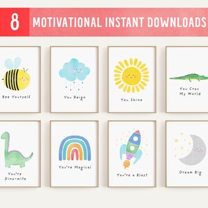 8 Motivational Prints Bundle, Educational Posters Set, Playroom Decor ...