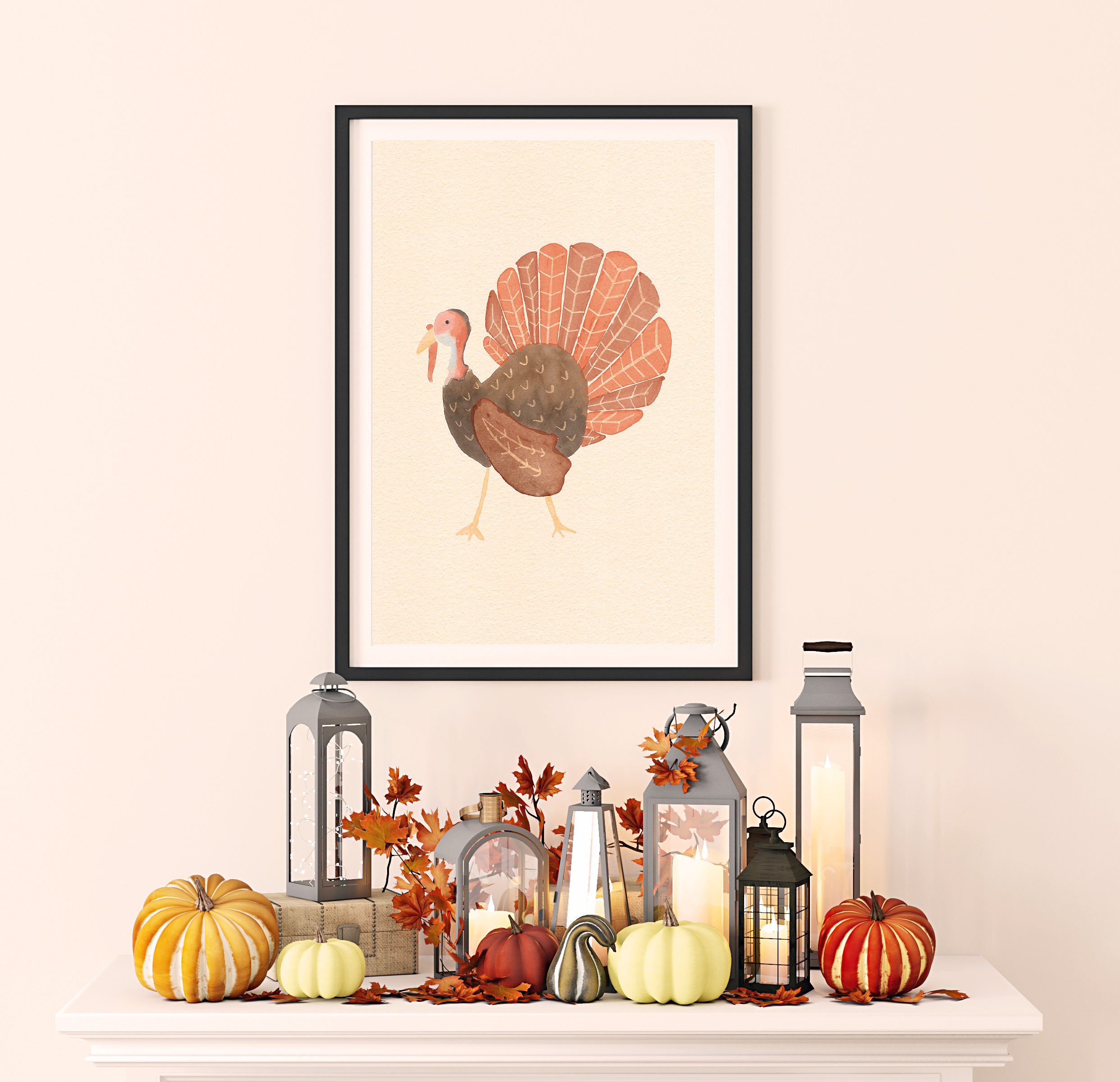 Turkey Instant Download Prints Thanksgiving Fall Autumn - Etsy