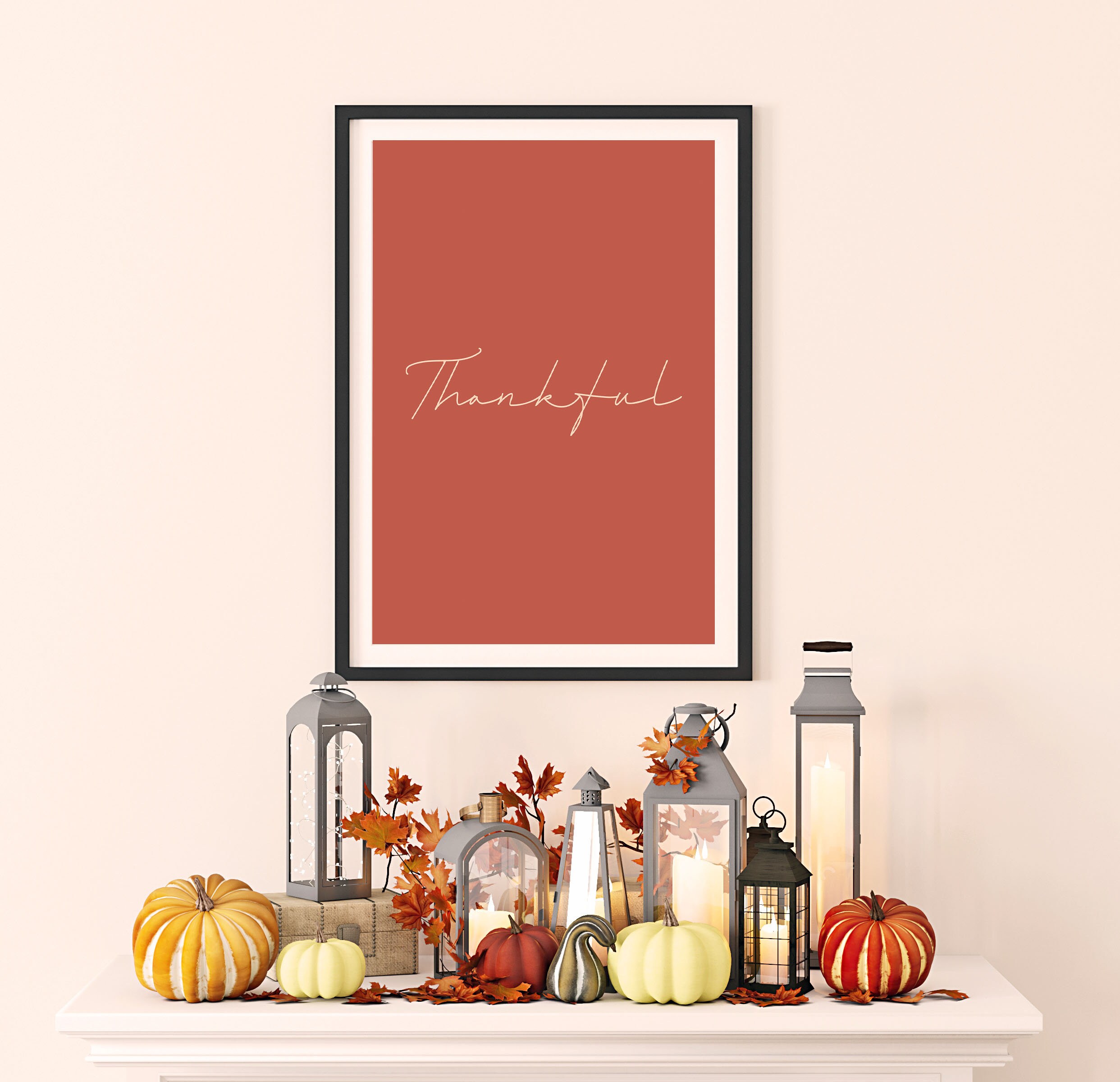 Thankful, Instant Download, Prints, Thanksgiving, Fall, Autumn, Cozy ...
