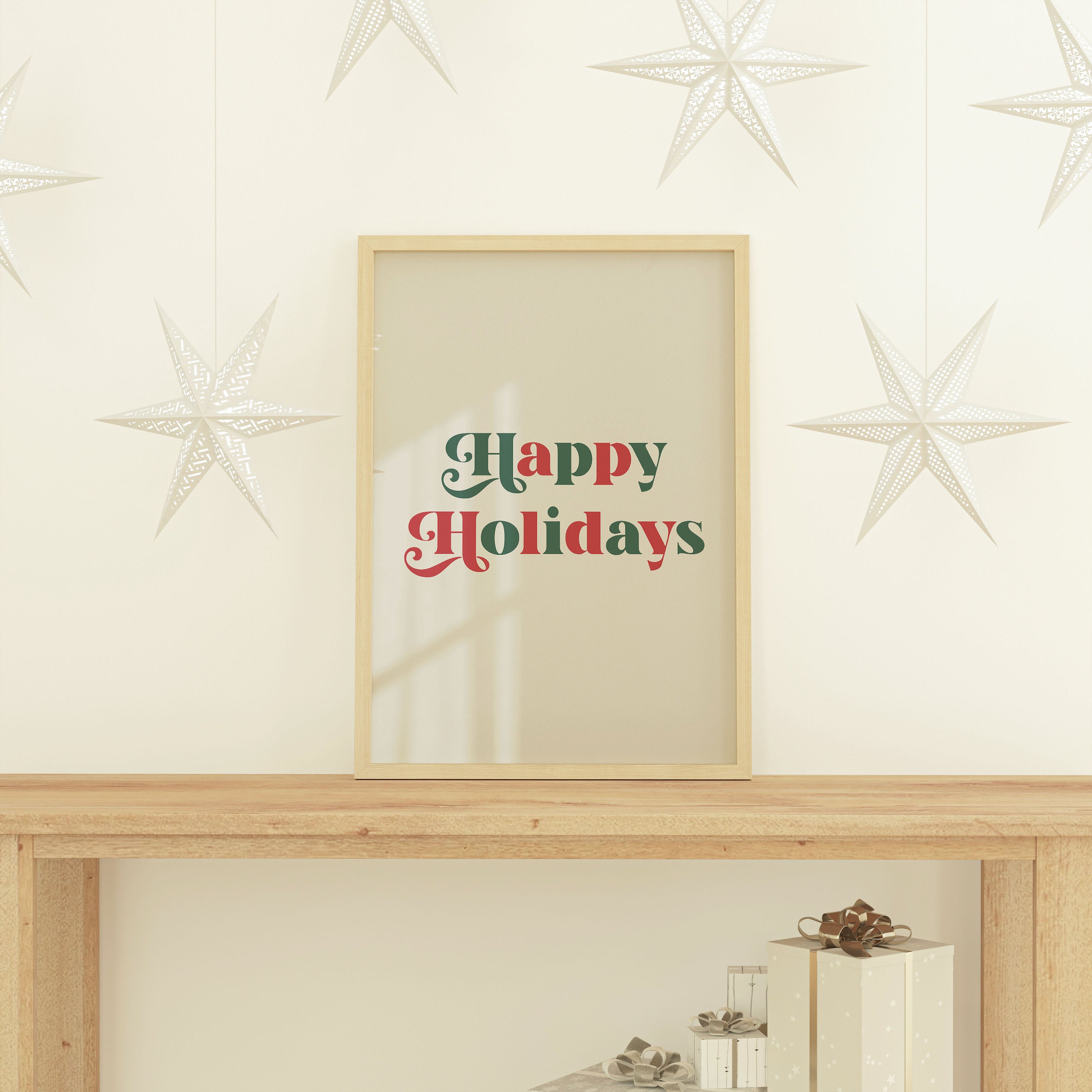 Happy Holidays Instant Download Print, Holidays, Holiday Decor, Digital ...