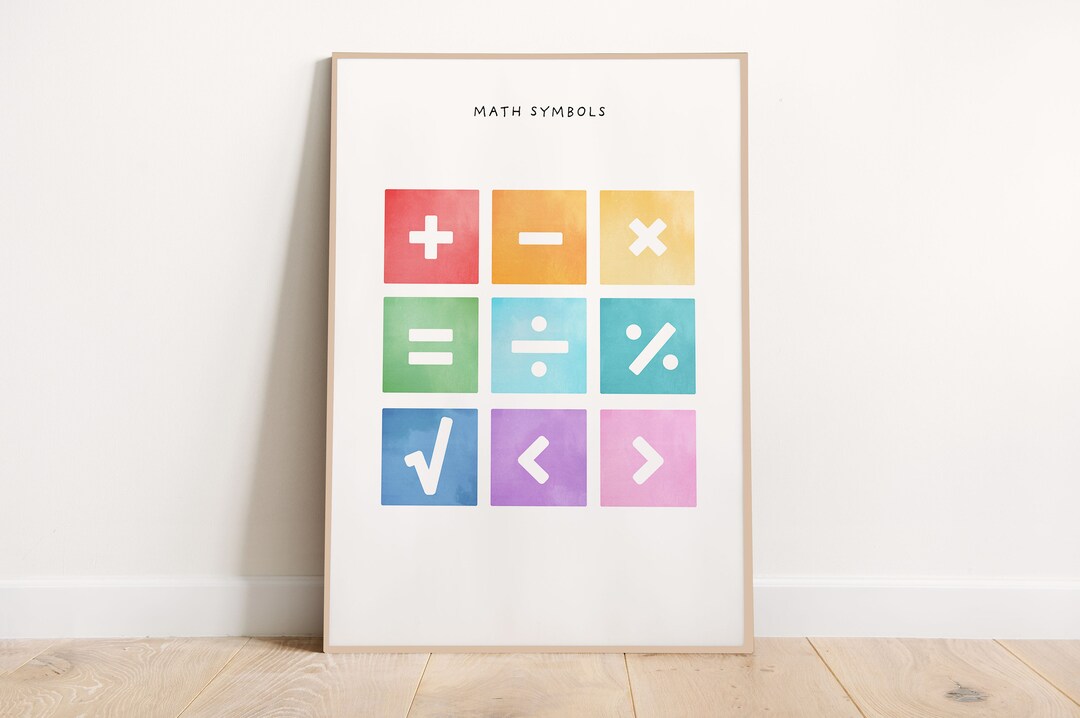 Math Symbols, Homeschool Prints, Educational Posters, Math Classroom ...