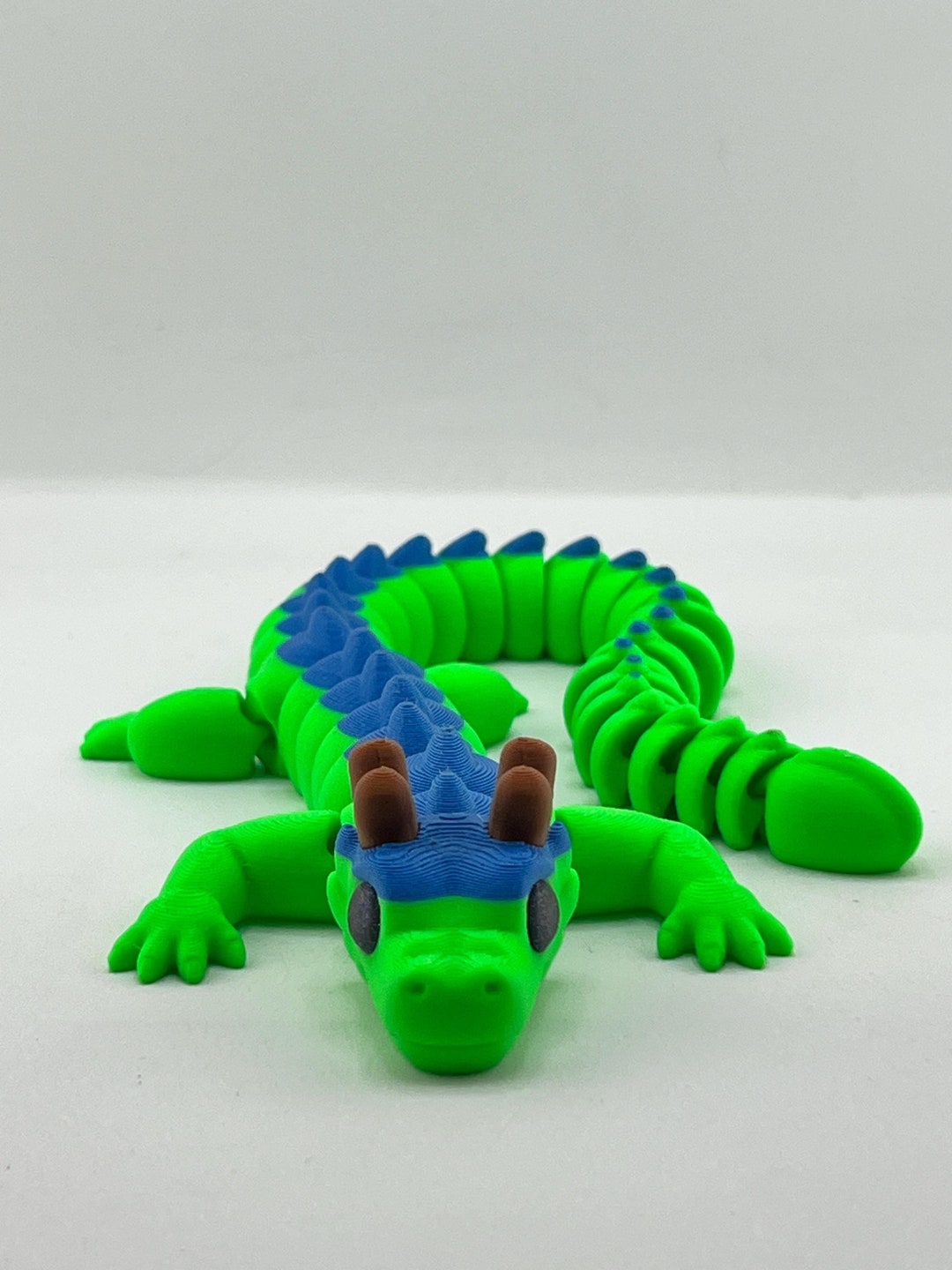 Flexi Dragon Toy With Horns – Custom Colors, Articulated Sensory Fidget ...