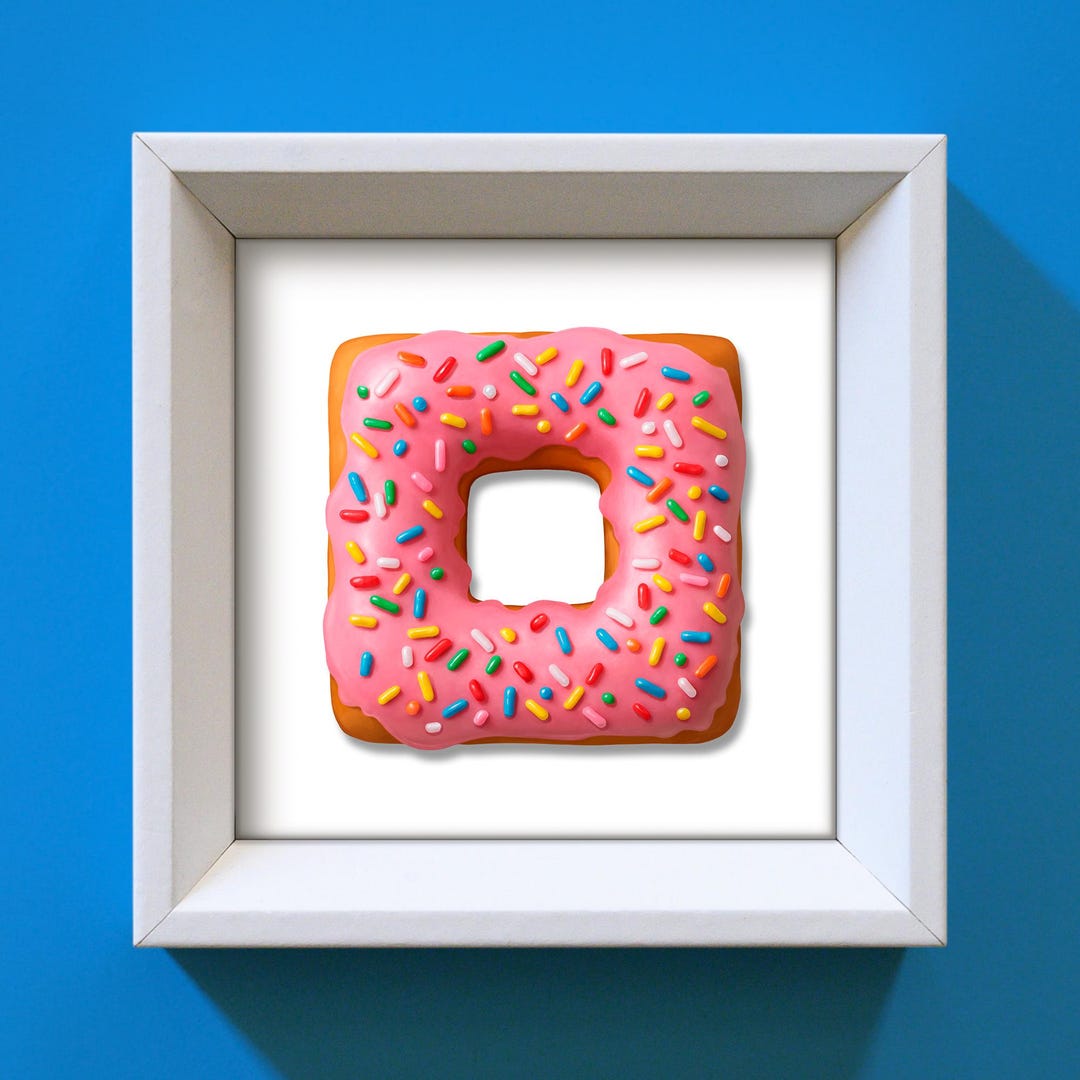 Square Doughnut Art Print: Fun Kitchen Decor - Etsy