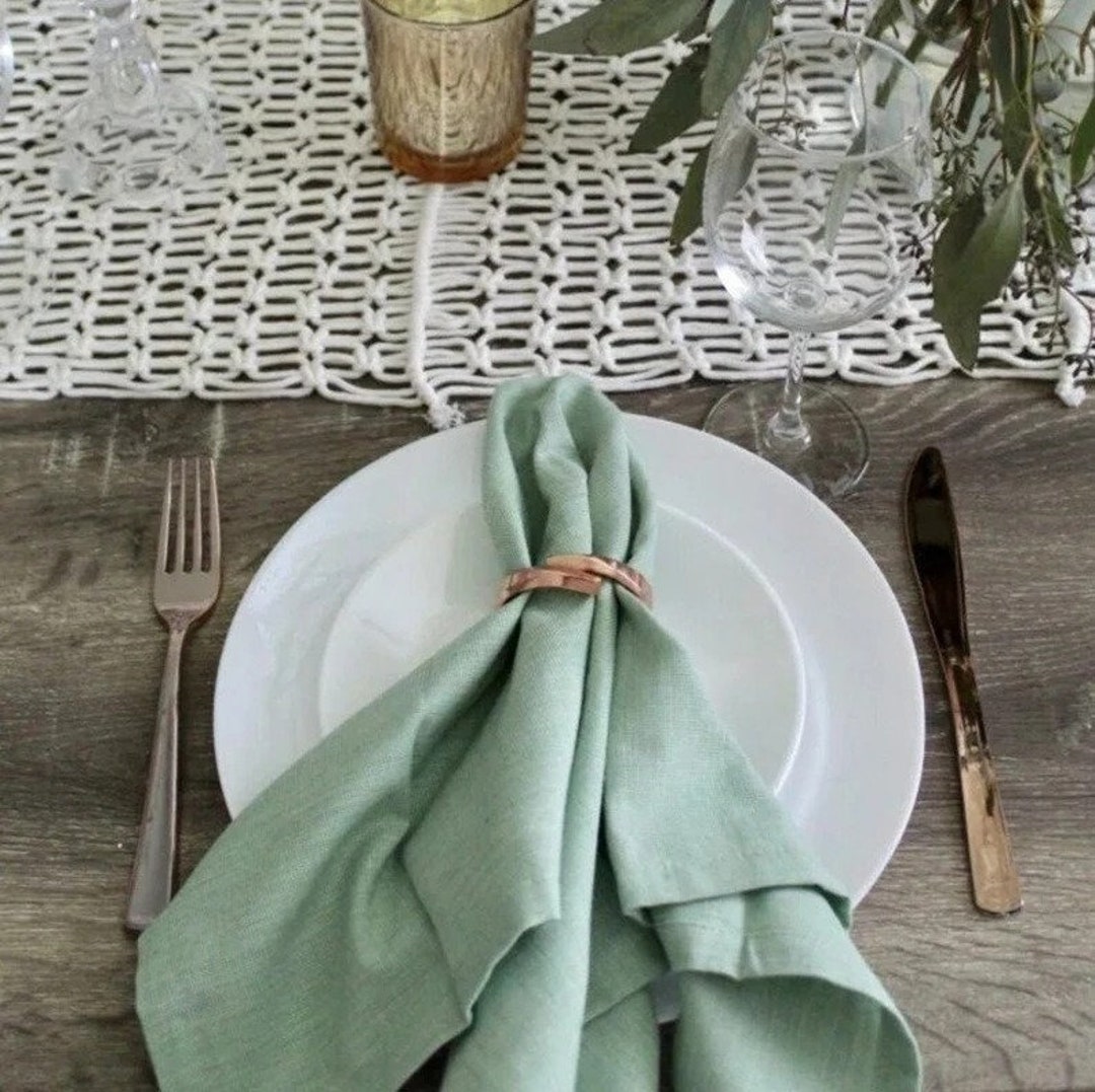 Sage Green Napkins Handmade Cotton Napkins Washable Napkins Set Dinner ...