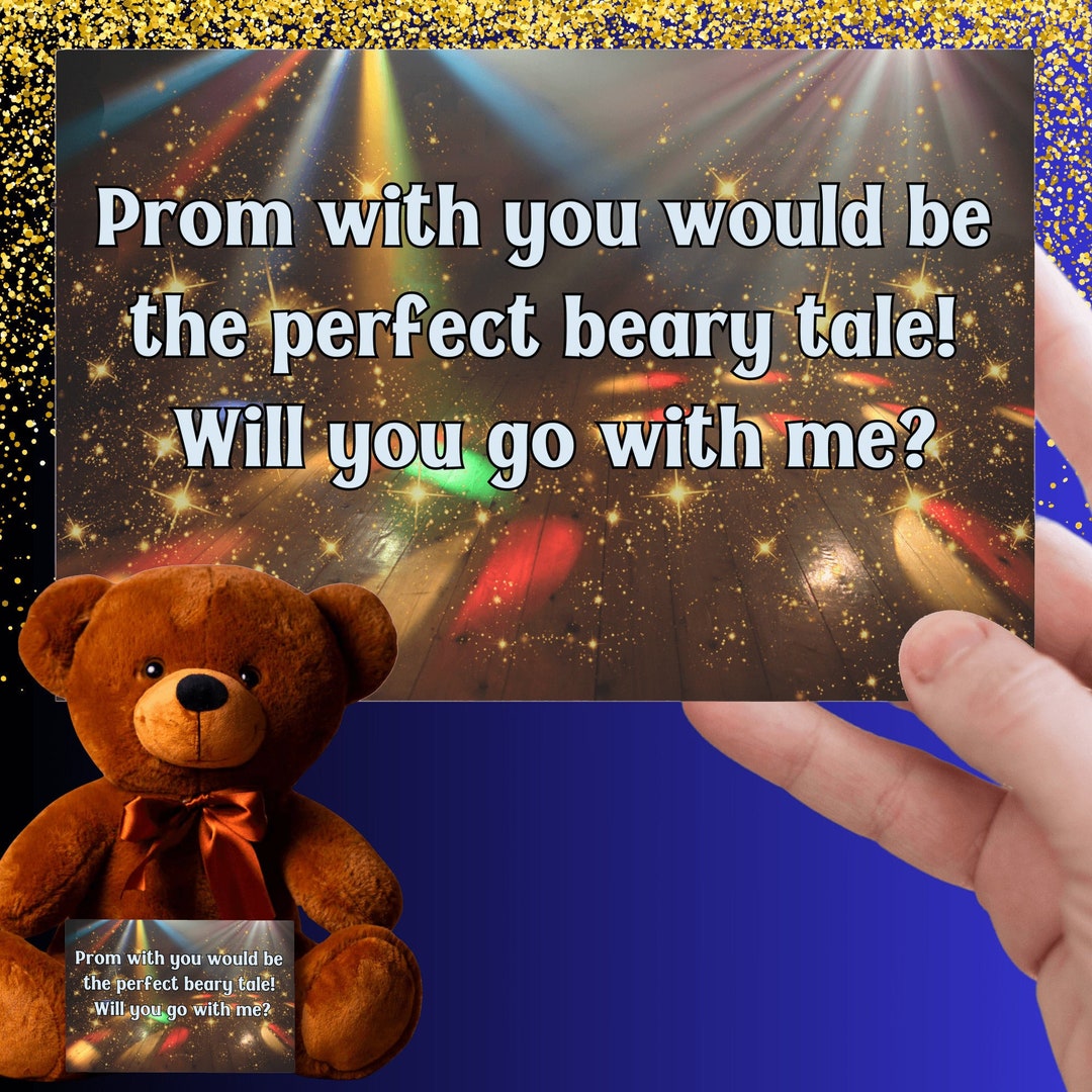 Promposal Teddy Bear Beary Tale Prom Invitation Unique Promposal Teddy ...
