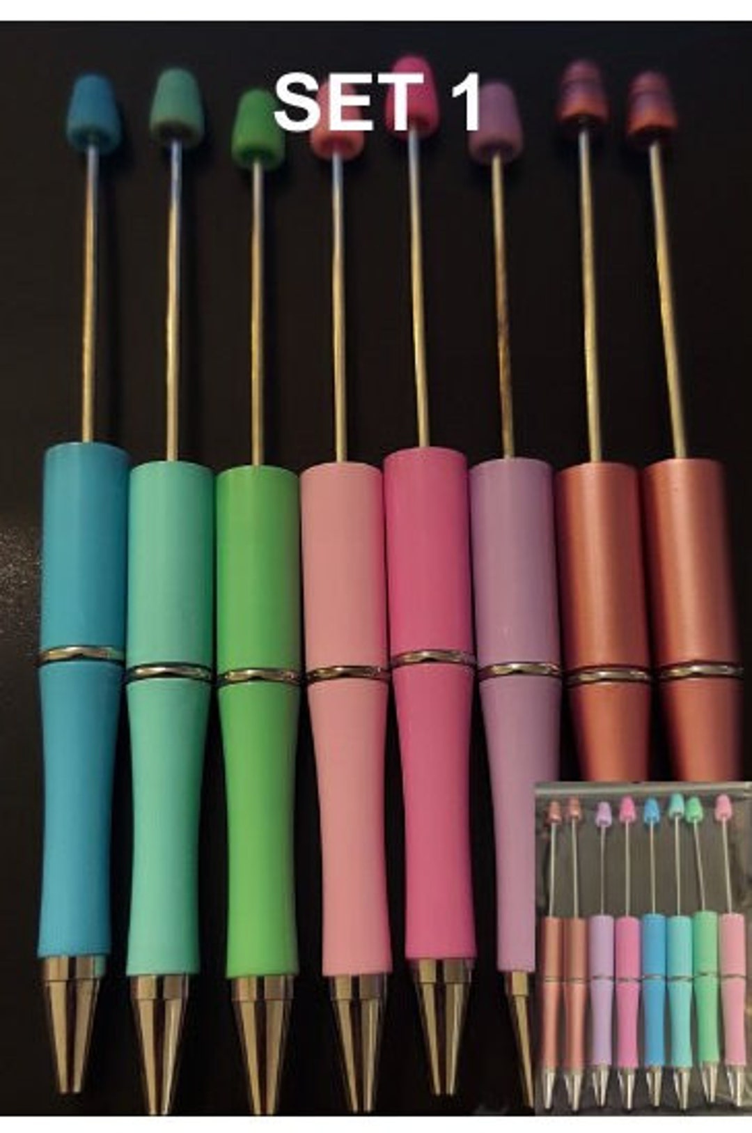 Beadable DIY Pens 8ct - 5 Available Color Sets - 16 Ink Refills ...