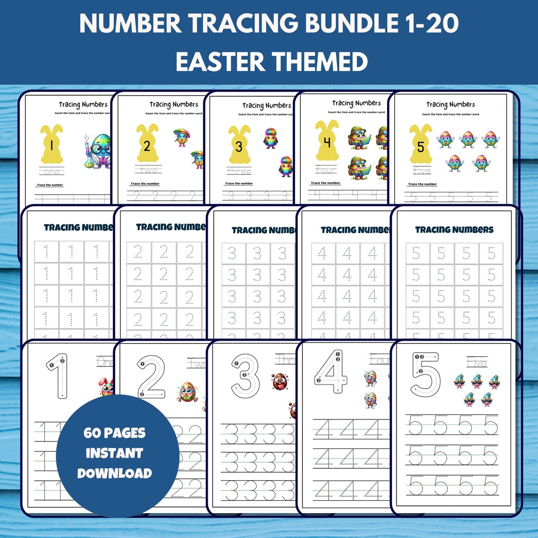 Number Tracing Pages | Number Practice 1-20 | Beginning Maths | Number ...