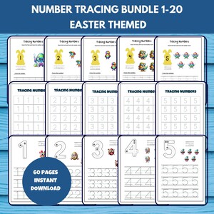 Number Tracing Pages | Number Practice 1-20 | Beginning Maths | Number ...