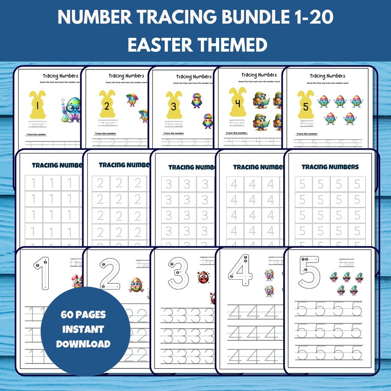 Number Tracing Pages | Number Practice 1-20 | Beginning Maths | Number ...