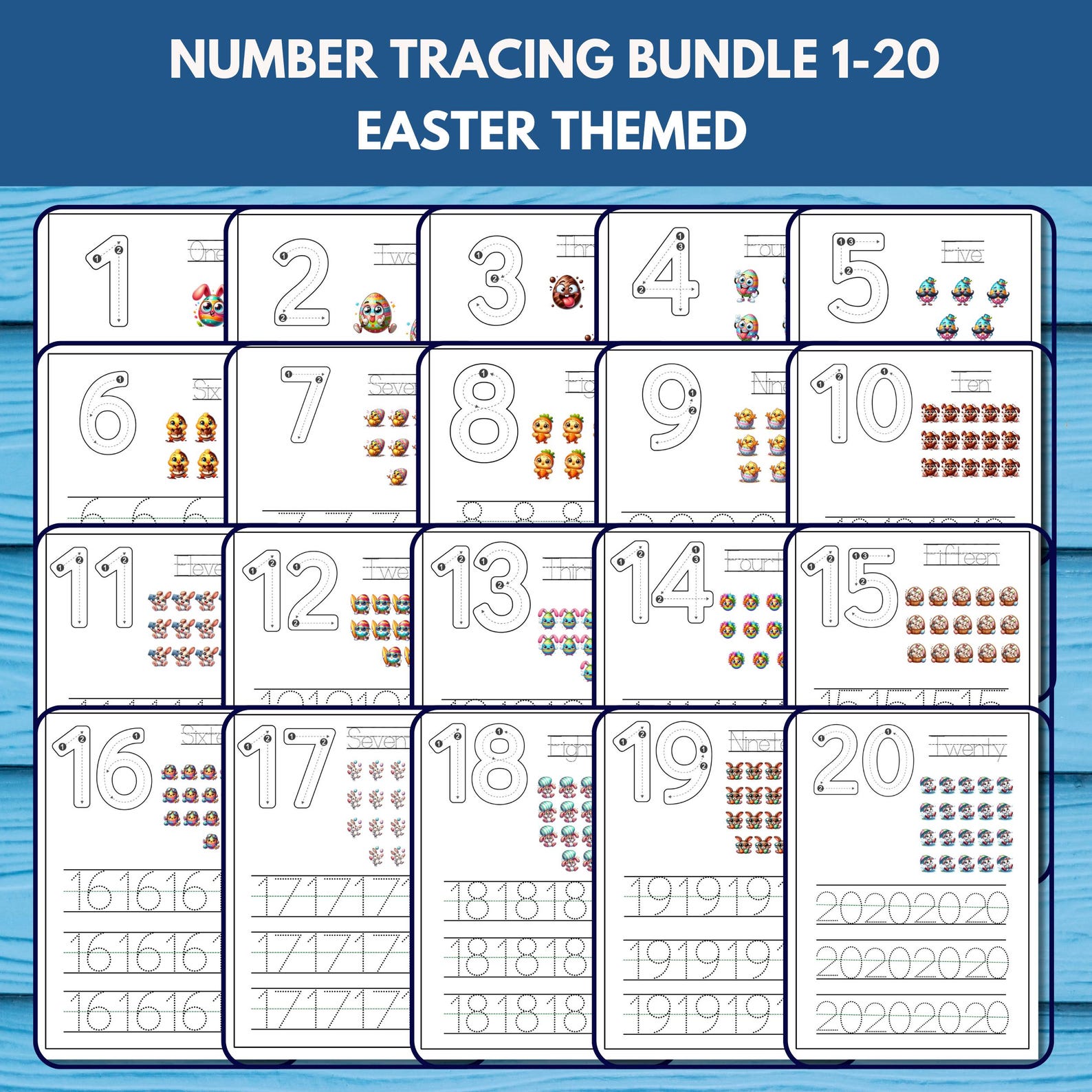 Number Tracing Pages | Number Practice 1-20 | Beginning Maths | Number ...