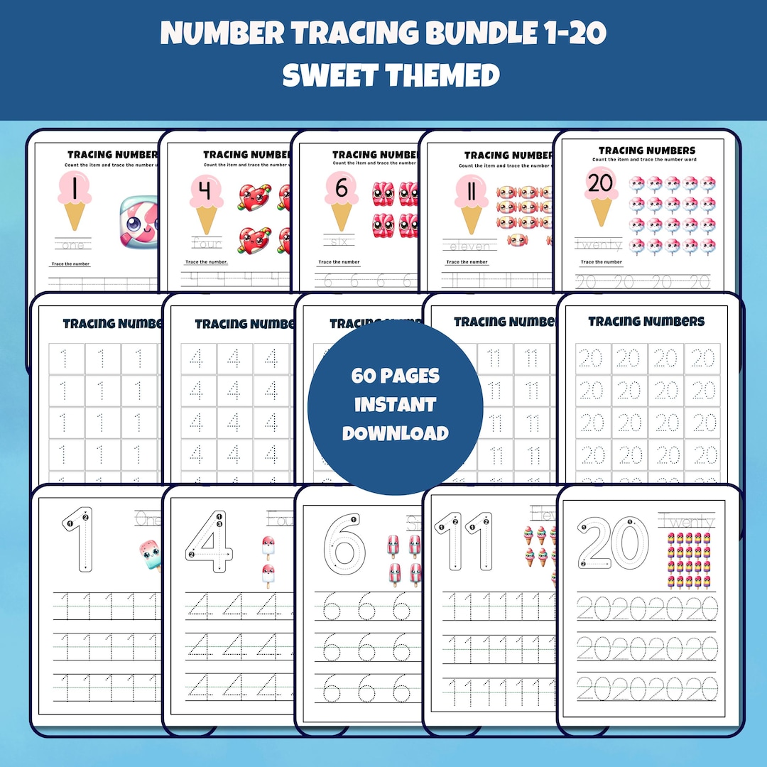 Number Tracing Pack| Number Tracing 1-20| Printable Educational ...