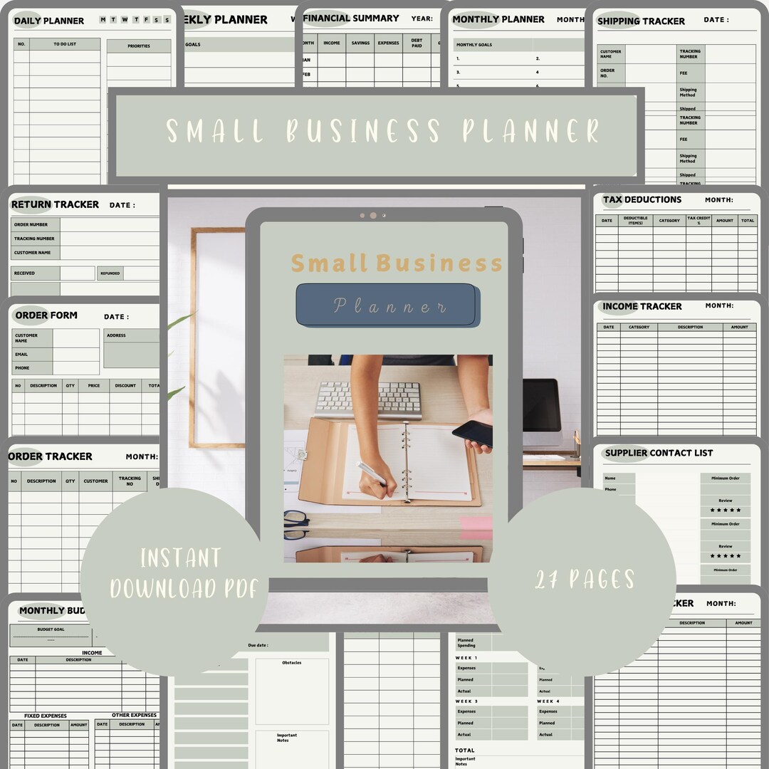 Printable Business Planner, Small Business Planner, Printable Planner ...