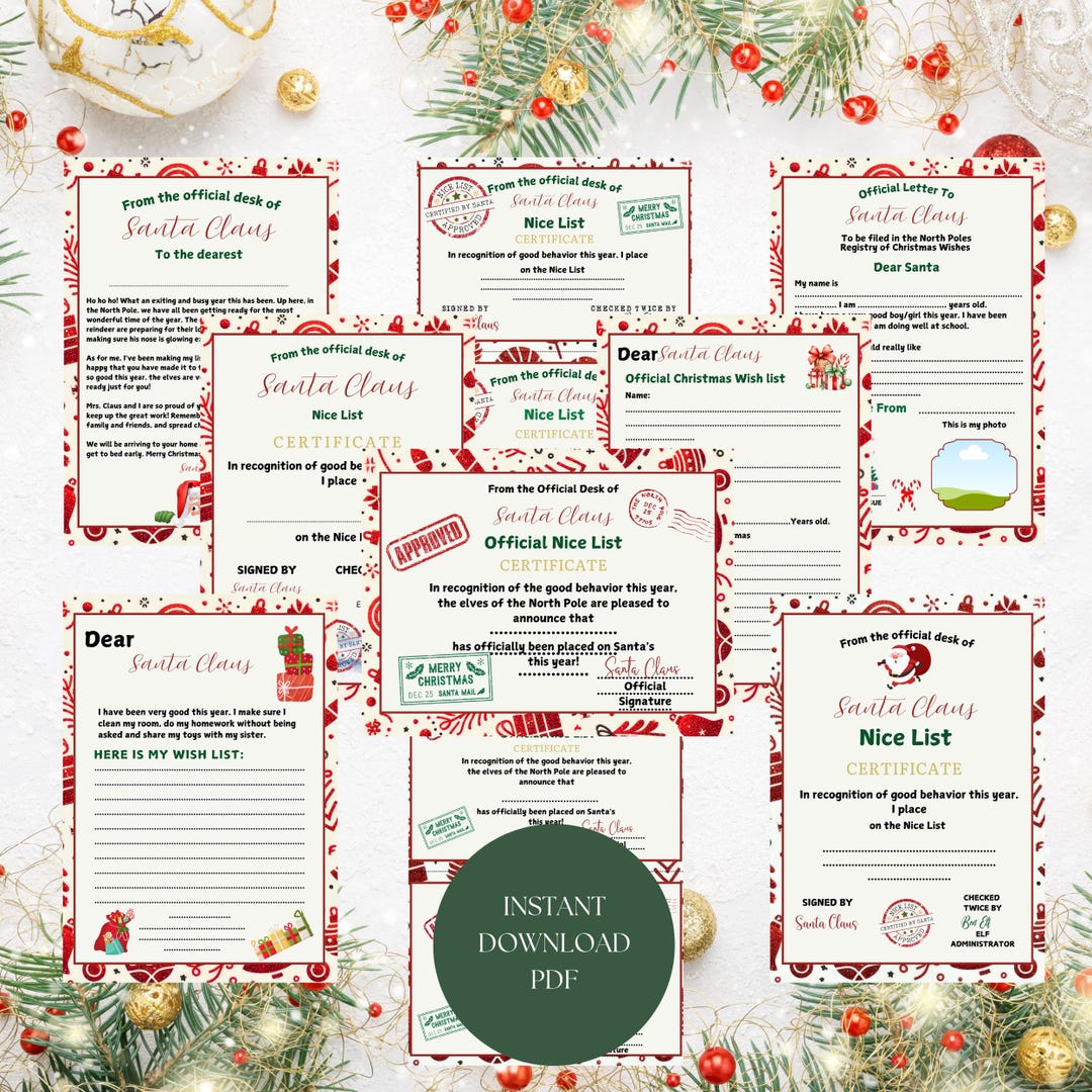 Santa Letter Kit, Santa Printable Letter for Children, Christmas Letter ...