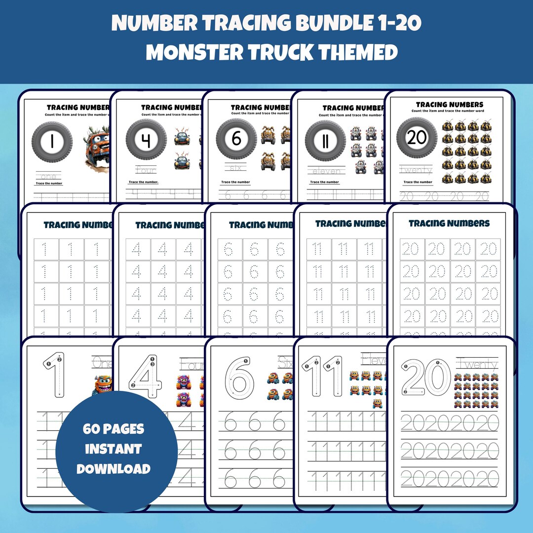 Number Tracing Pack| 1-20 Number Tracing | Educational Activity| Number ...