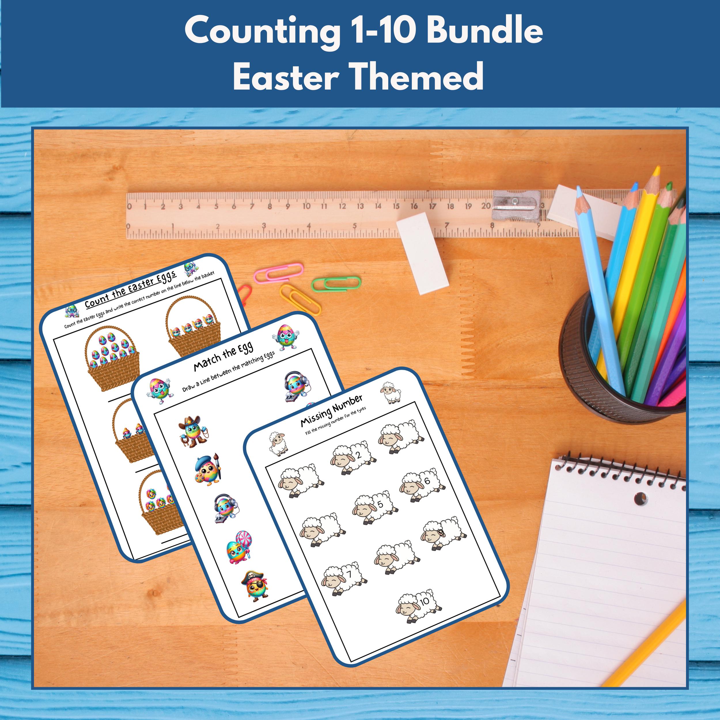 Number Worksheets for Preschoolers | Counting 1-10 Printable Bundle ...