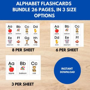 Alphabet Flashcards, Printable A-Z Letter Cards, Preschool Learning ...
