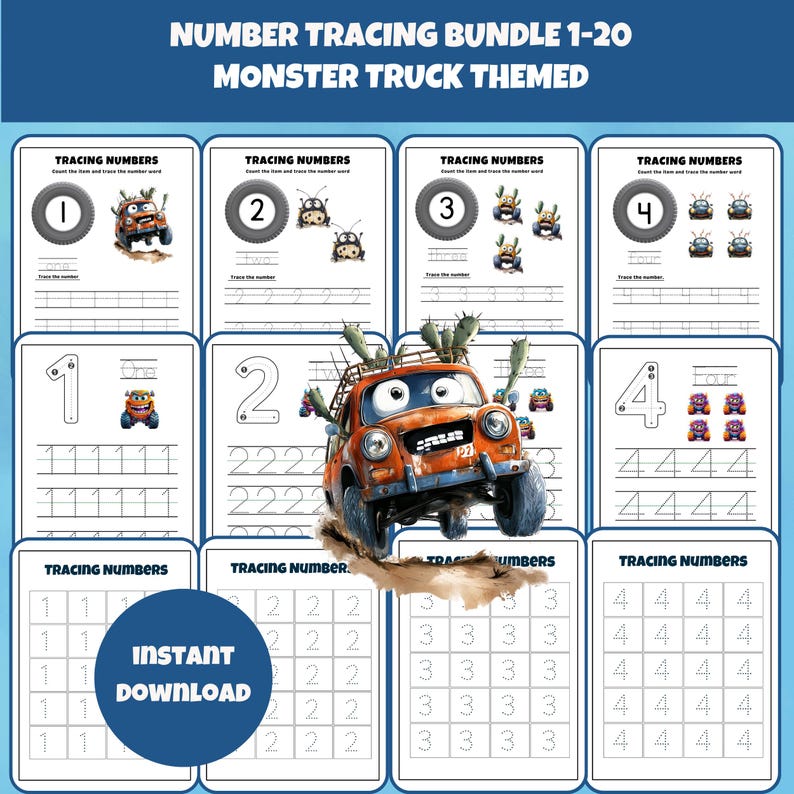 Number Tracing Pack| 1-20 Number Tracing | Educational Activity| Number ...