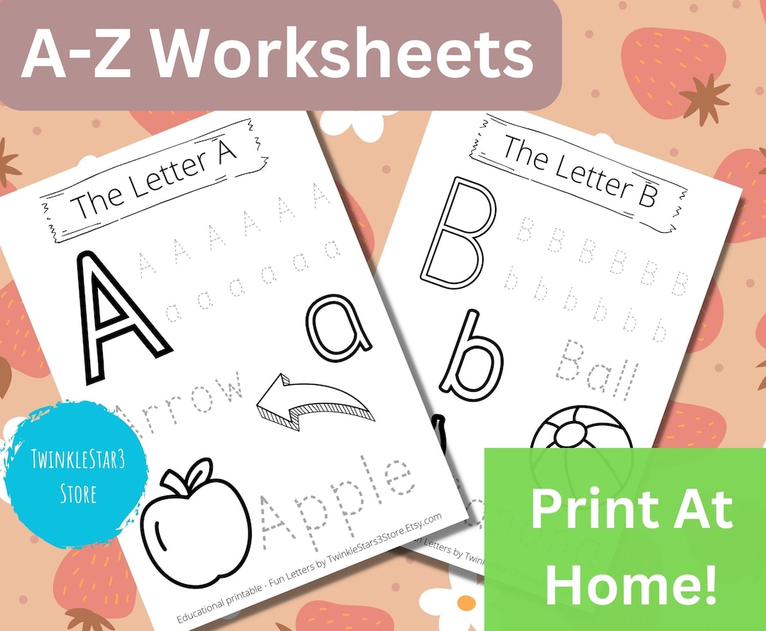 Printable A-Z Worksheets for Kids+toddlers+preschoolers, Educational ...
